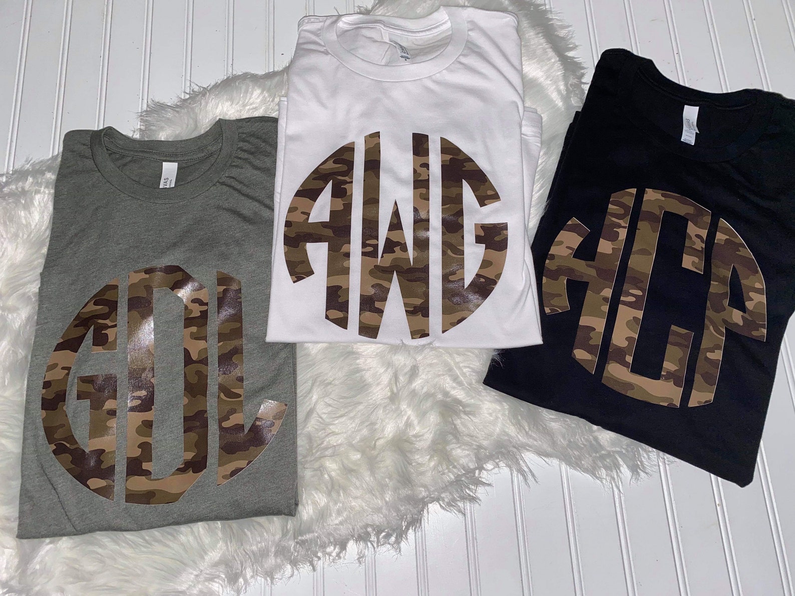 Camo Print Monogram Shirt- Personalized Monogram Shirt- Monogram ...