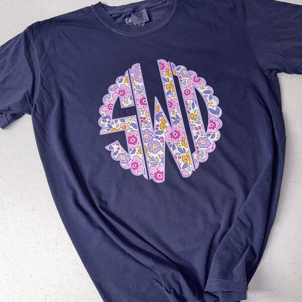 Monogram Tee - Etsy