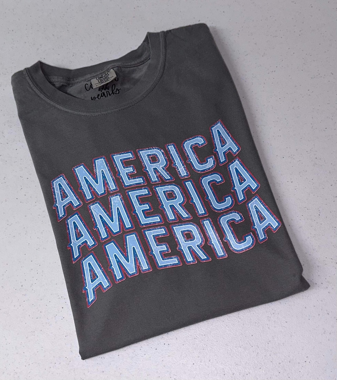 Wavy Stacked America 4th of July Red White Blue Usa America Comfort ...