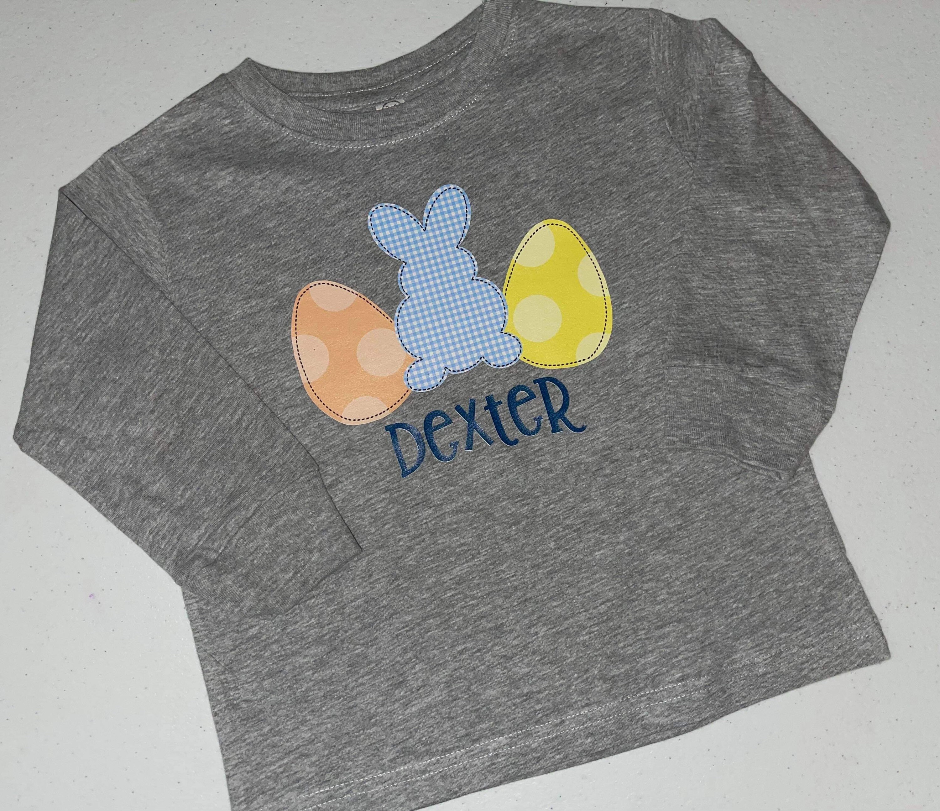 Blue Bunny and Eggs Easter Shirt- Kids Easter Shirt- Toddler Shirt ...