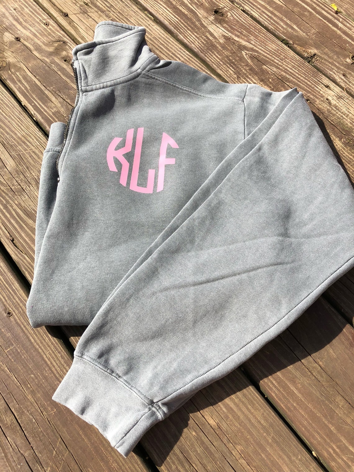 Monogrammed Quarter Zip Sweatshirt Women, Monogram Quarter Zip Female ...