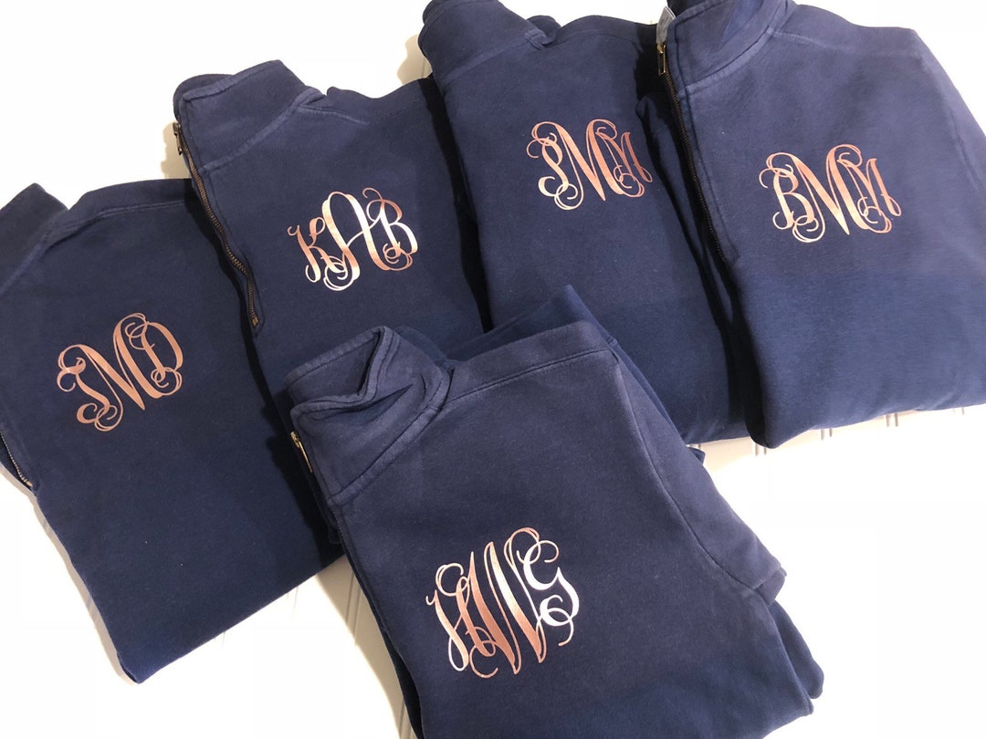 Monogrammed Quarter Zip Sweatshirt Women, Monogram Quarter Zip Female ...