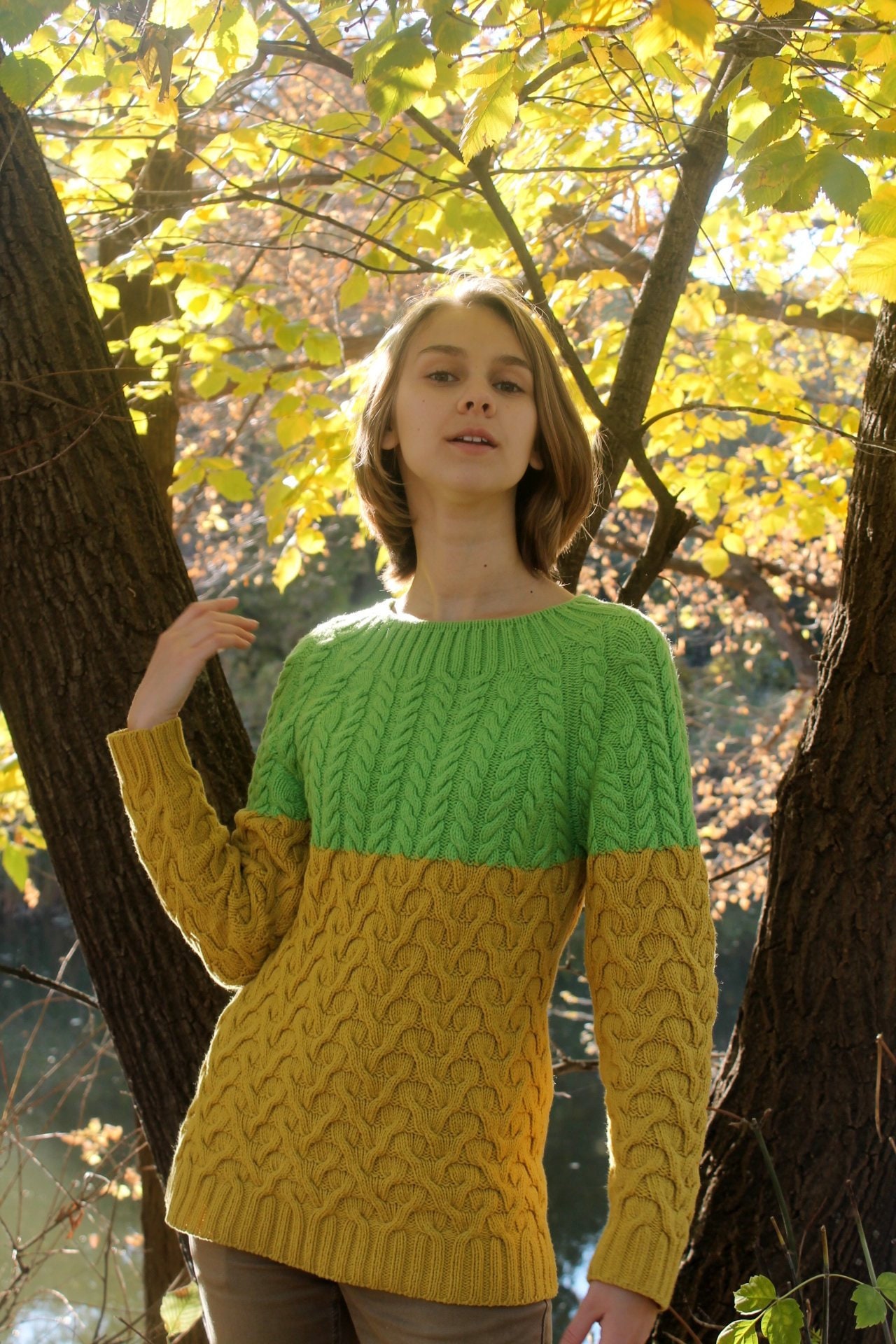 Irish Cable Hand Knit Sweater for Women Winter Aran Wool - Etsy