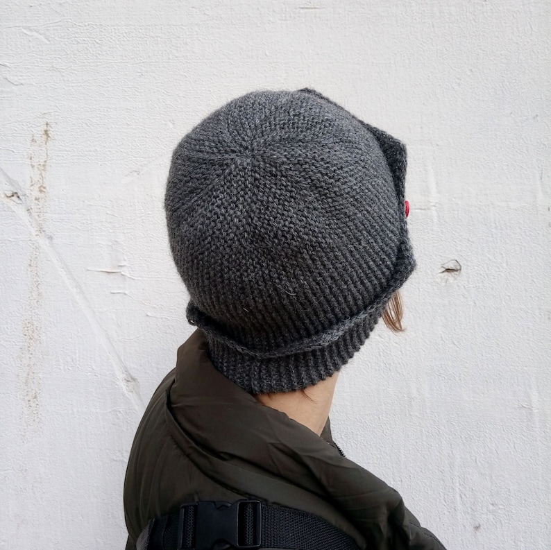 Gray Jughead Beanie, Whoopee Cap, Crown Hat, Winter Hand Knit Hat ...