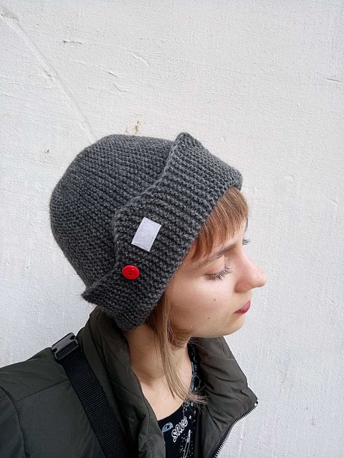 Gray Jughead Beanie Whoopee Cap Crown Hat Winter Hand Knit - Etsy