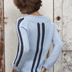Light Blue Hand Knit Sweater for Women. Sky Blue Pullover. Modern Aesthetic Clothing. Openwork ...