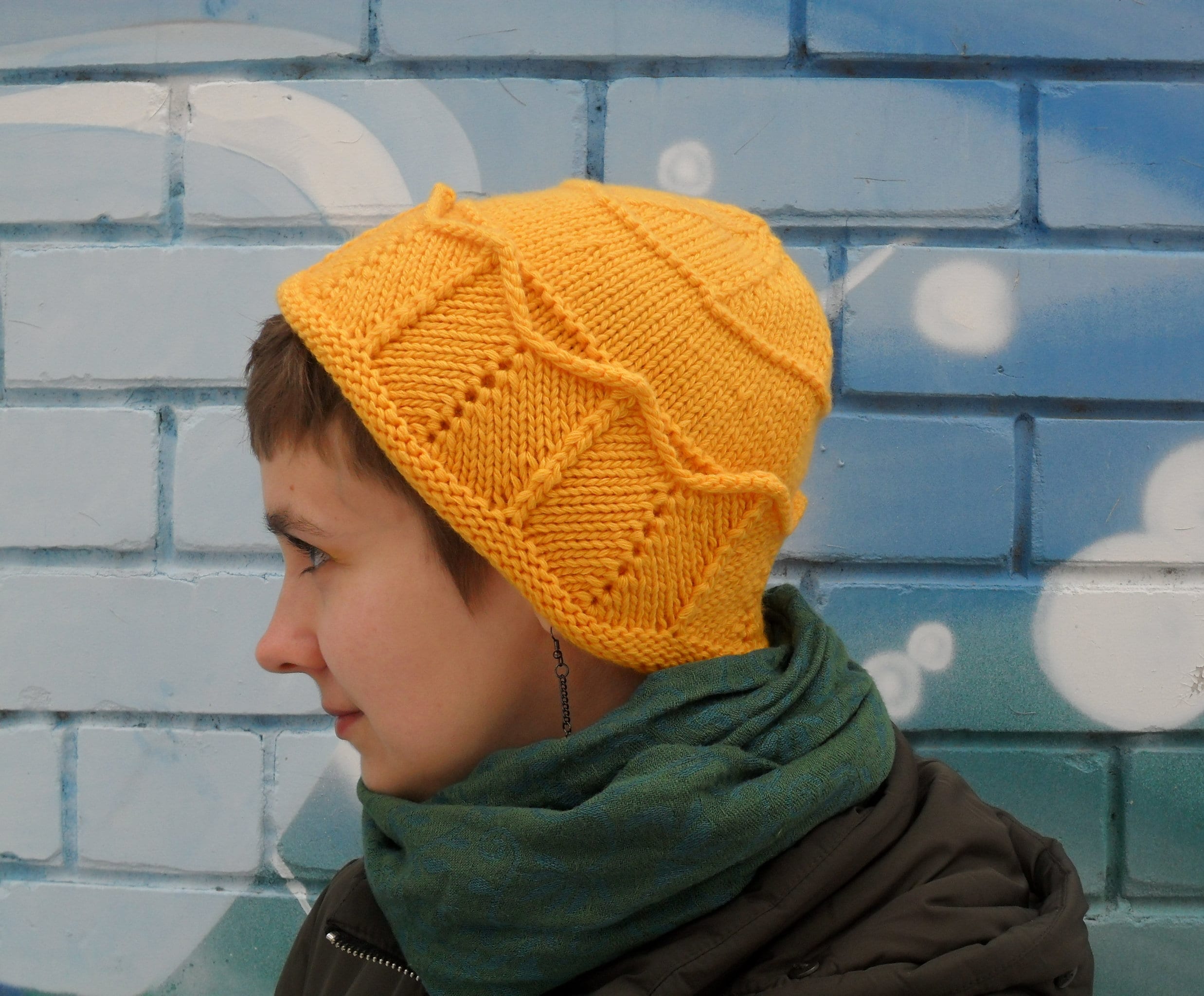 Yellow Crown Hat, Jughead Beanie, Wool Hand Knit Hat, Whoopee Cap ...
