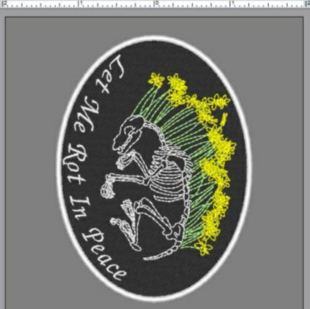 Let Me Rot in Peace Skeleton Patch - Etsy