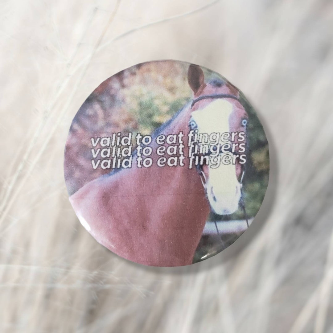 Valid to Eat Fingers - Meme Button - Etsy