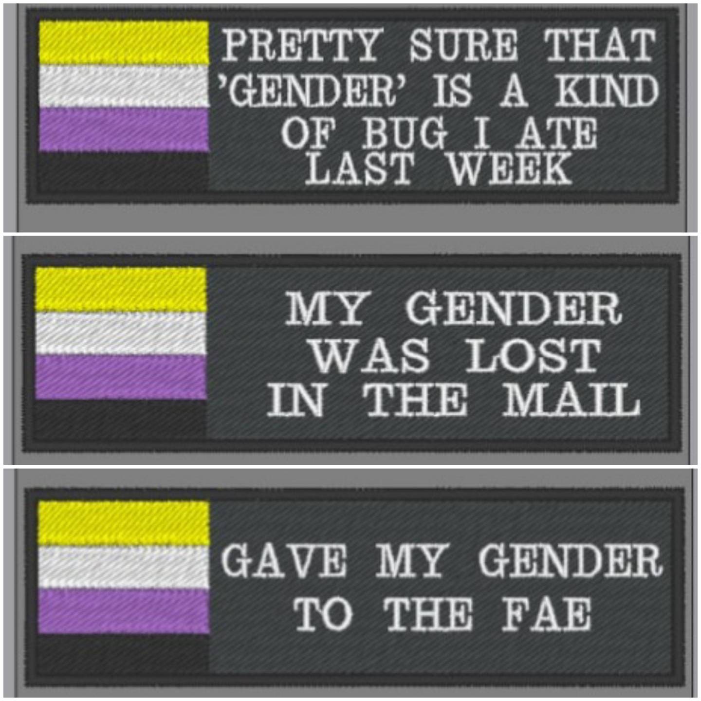 Nonbinary Humor Patch - Etsy