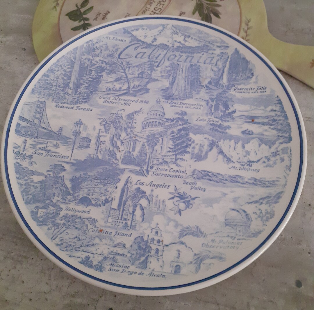 CALIFORNIA Blue Plate - Etsy