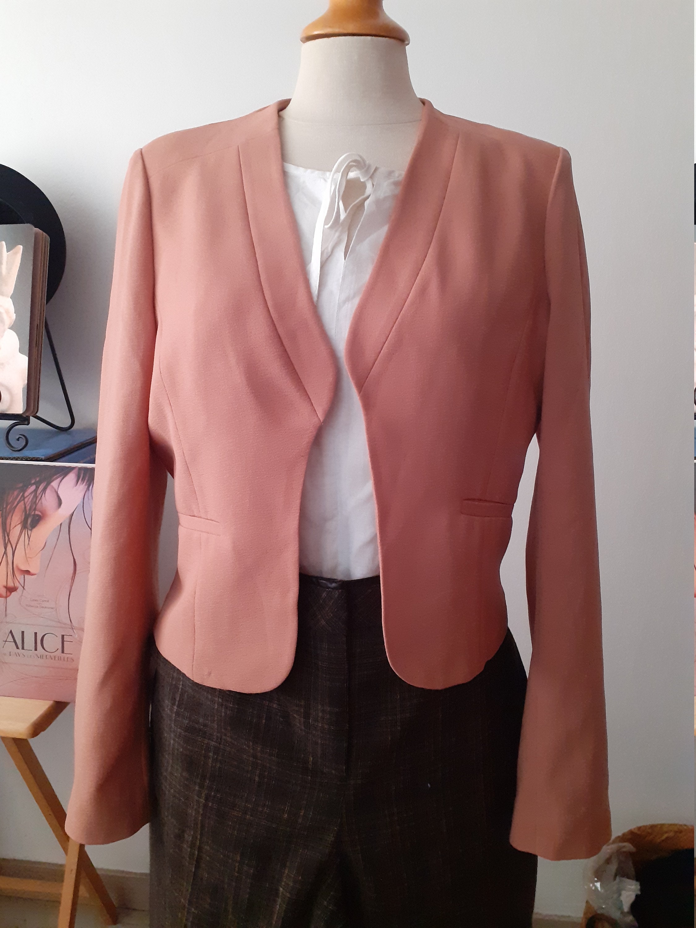 Cyrillus Retro Victorian Bolero Jacket Peach Pink - Etsy