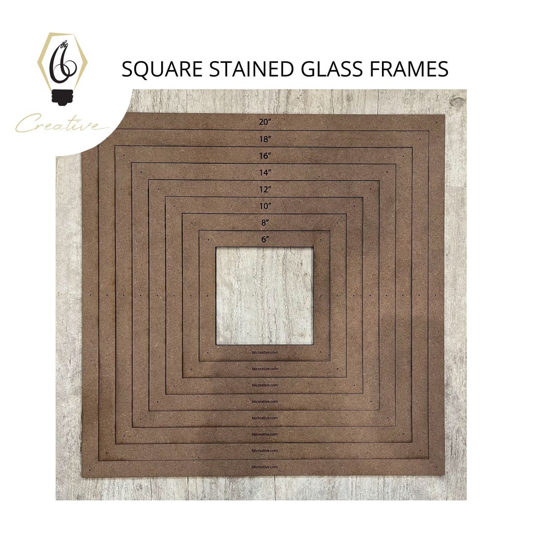Square Stained Glass Layout Frame Square Layout Frame - Etsy