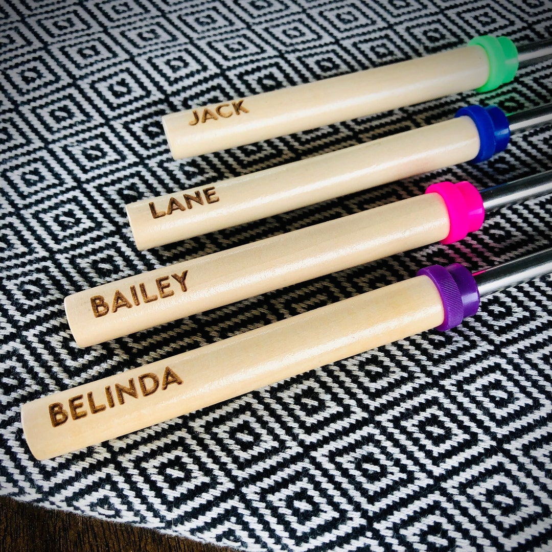 Personalized S'mores Roasting Sticks, Trefoil Girl Scouts Campfire ...