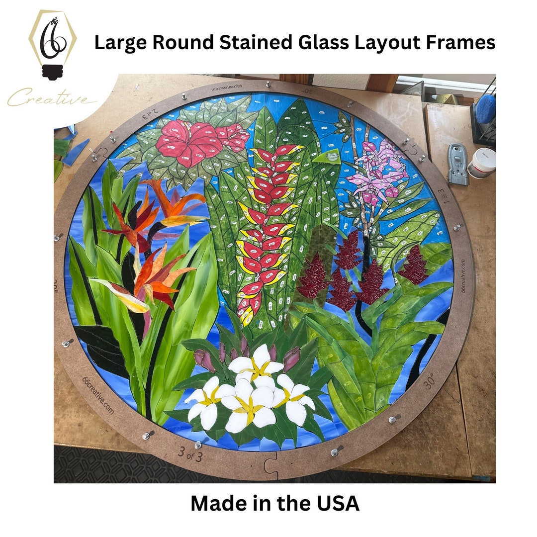 Stained Glass Layout Frame, Round Layout Frame, Stained Glass Jig, 8 ...