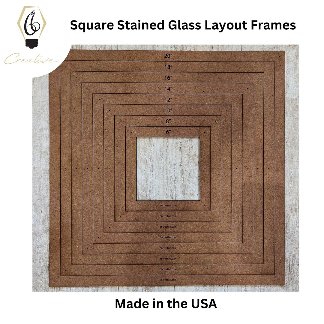 Square Stained Glass Layout Frame, Square Layout Frame, Stained Glass ...