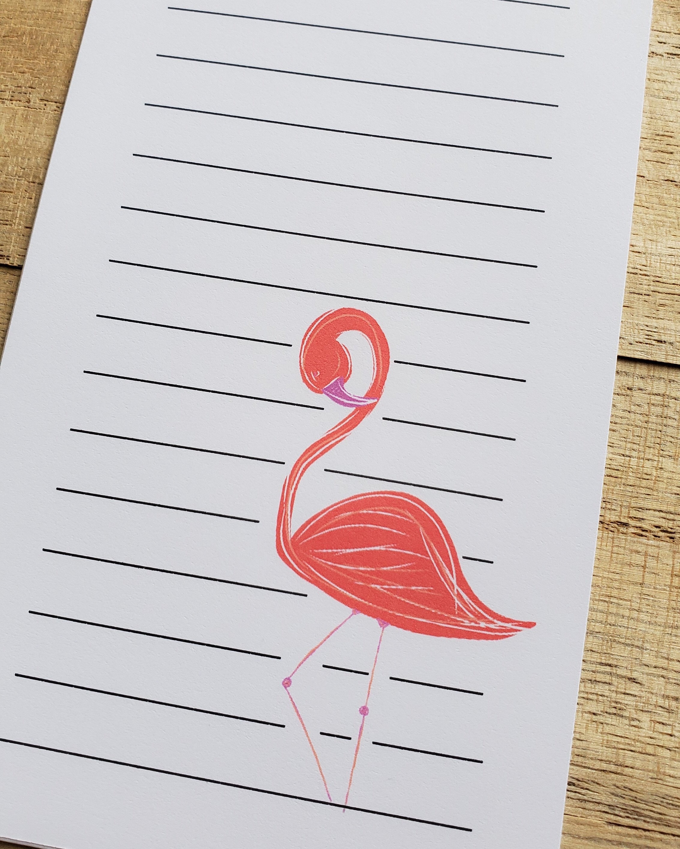 Pink Flamingo Listpad, Lined Notepad, Bird Stationery, to Do List - Etsy