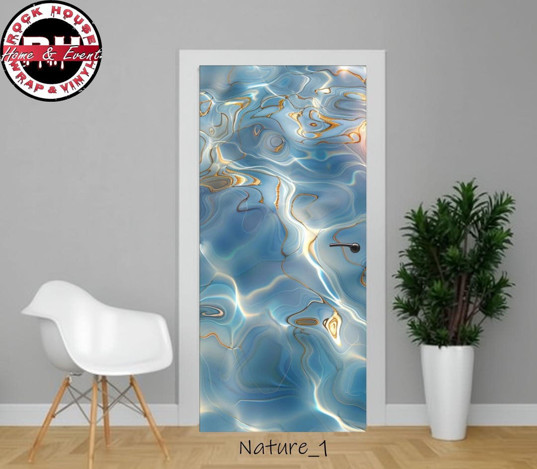 Blue Water Ripple Door Wrap – Peel and Stick Vinyl Door Decal - Etsy