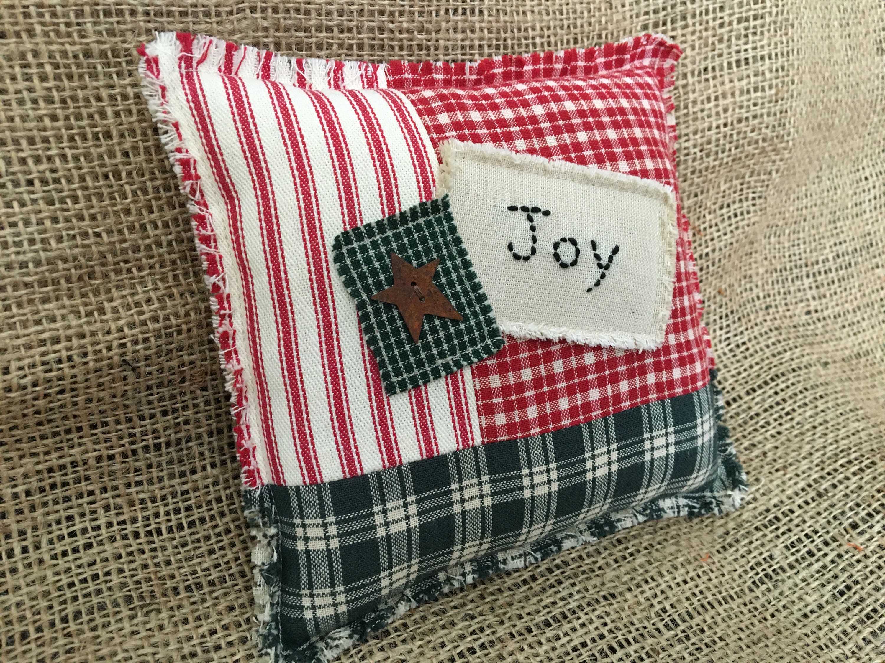 Christmas Joy Pillow Tuck Shelf Sitter Bowl Filler Homespun - Etsy