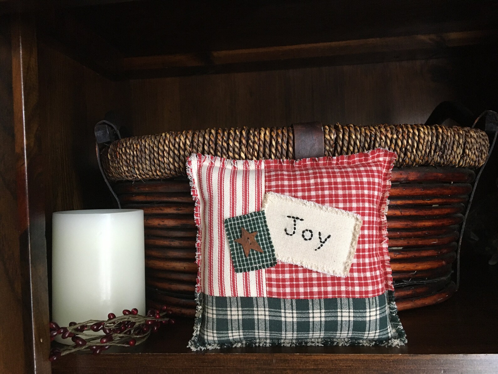 Christmas Joy Pillow Tuck Shelf Sitter Bowl Filler Homespun - Etsy