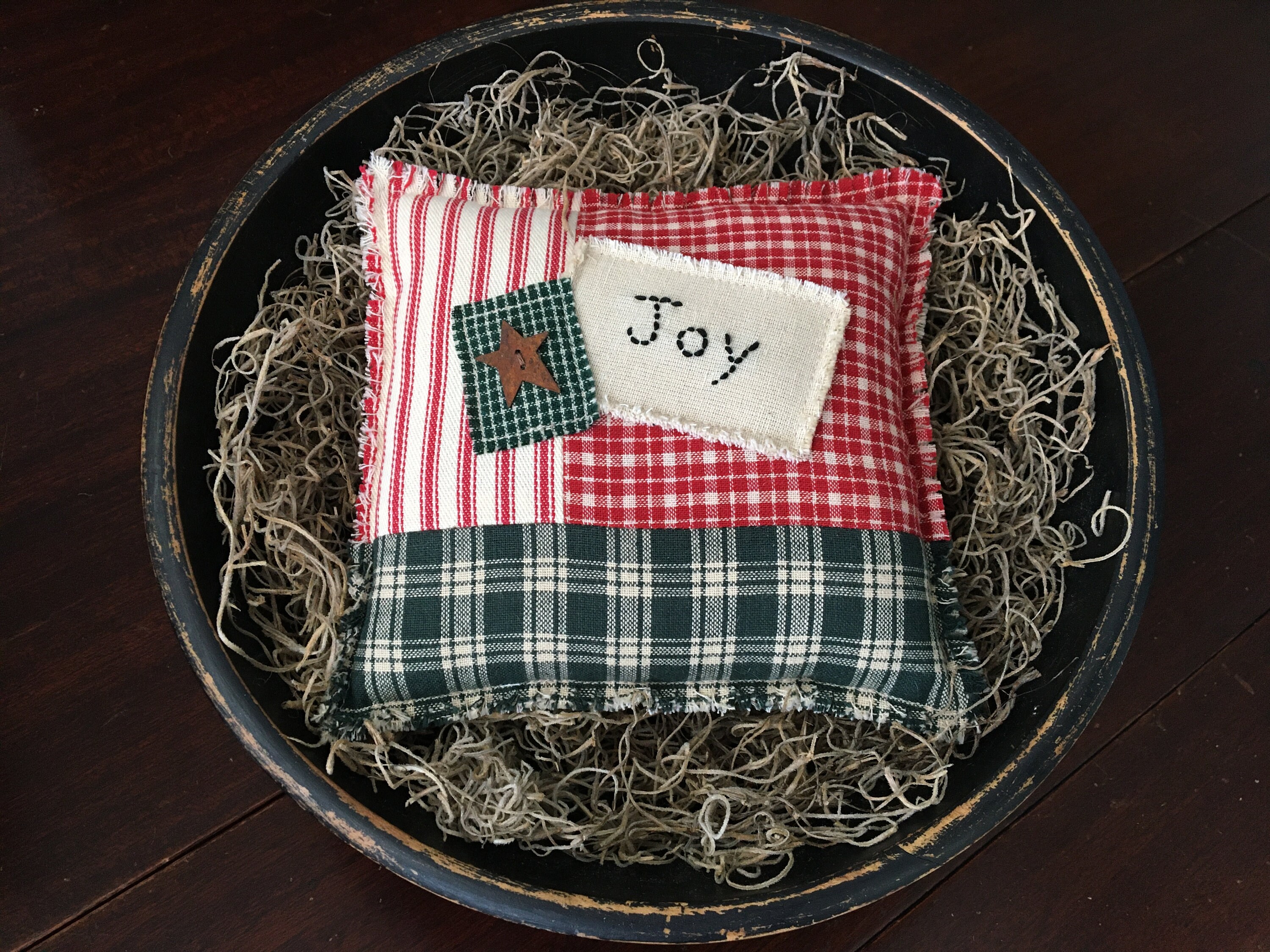 Christmas Joy Pillow Tuck Shelf Sitter Bowl Filler Homespun - Etsy