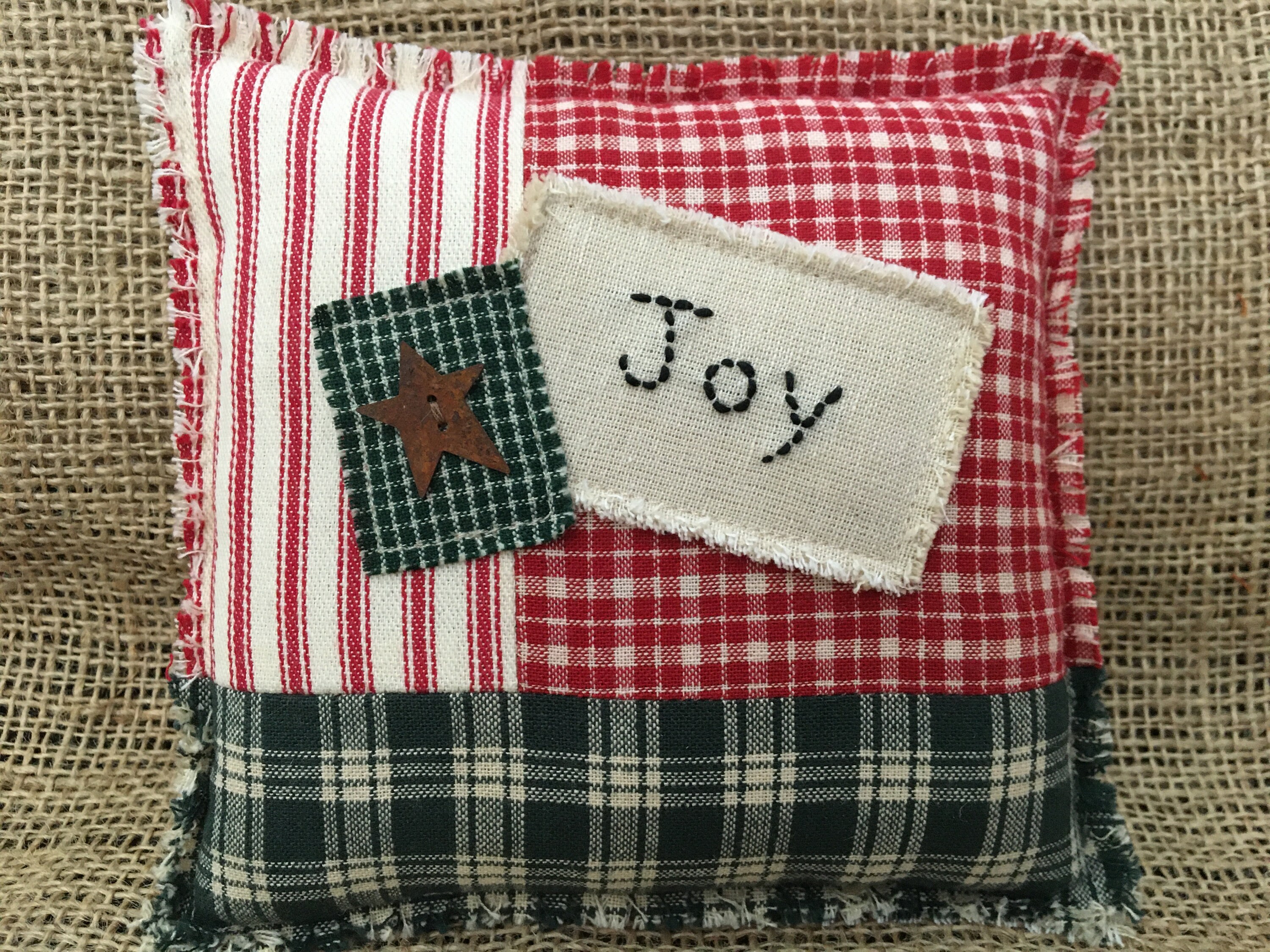 Christmas Joy Pillow Tuck Shelf Sitter Bowl Filler Homespun - Etsy