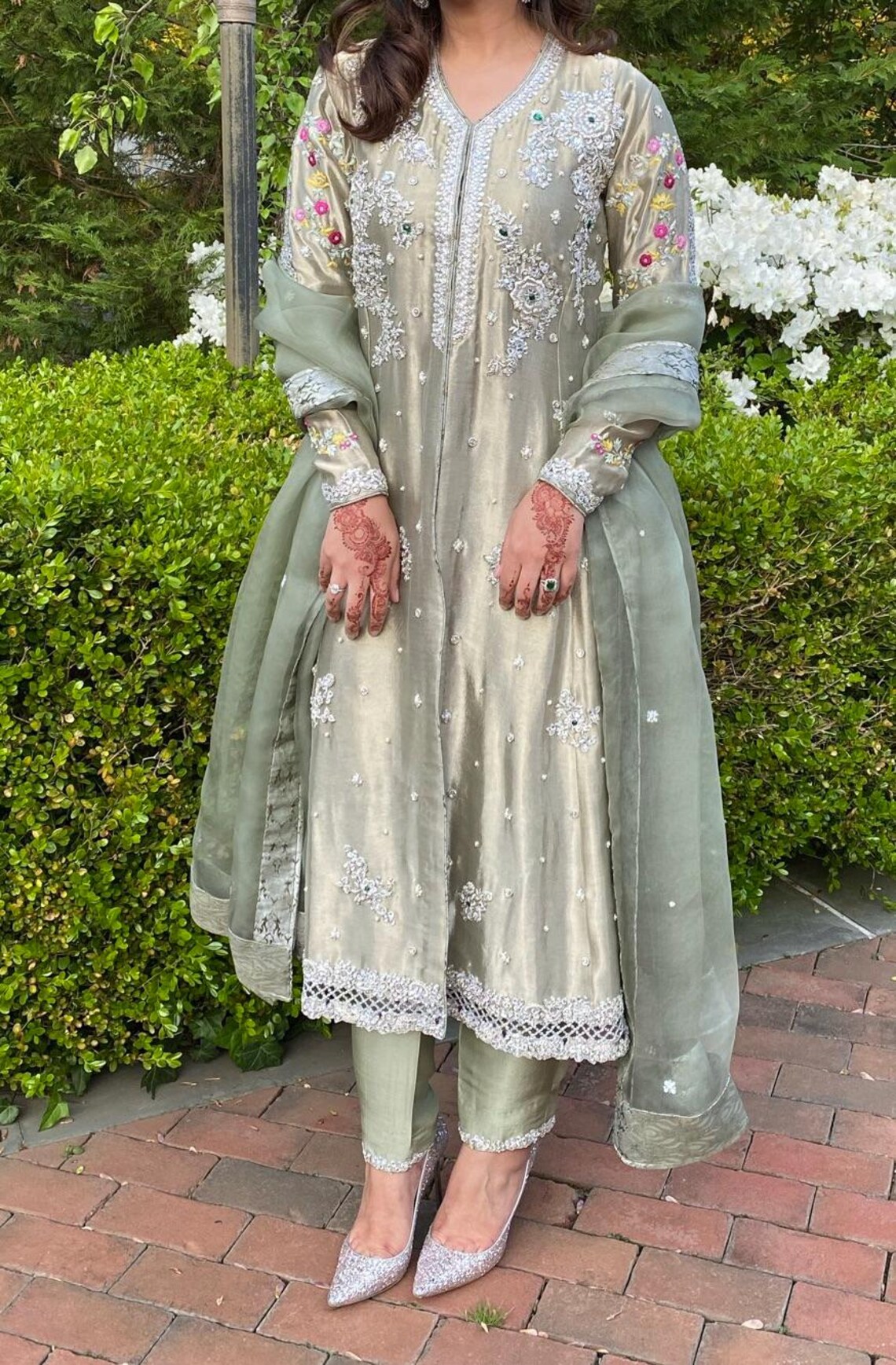 Mubashira Usman Formal Outfit – Tissue Material With Silk Pants ...