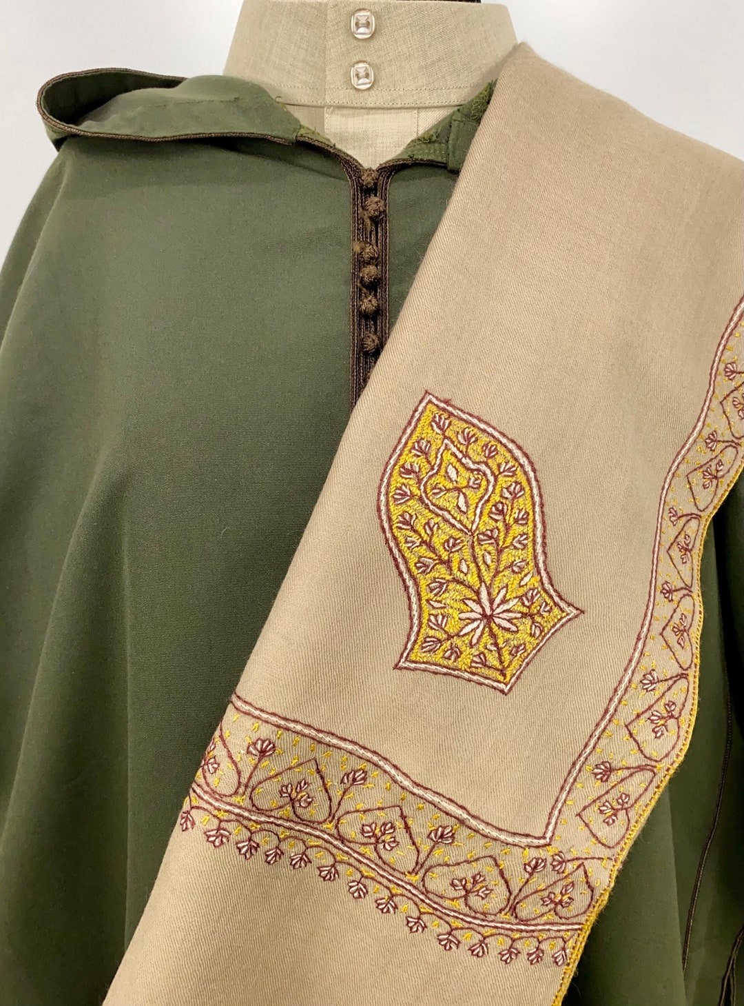 Alawi Sandala Hand Embroidered Wool Shawl - Beige Latte - Etsy