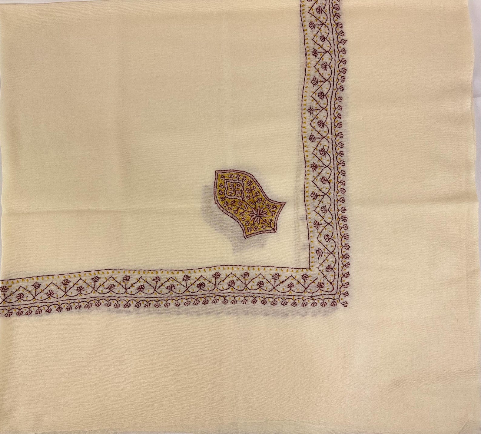 Shemagh Sandala Hand Embroidered Wool Square Scarf - Light Cream - Etsy