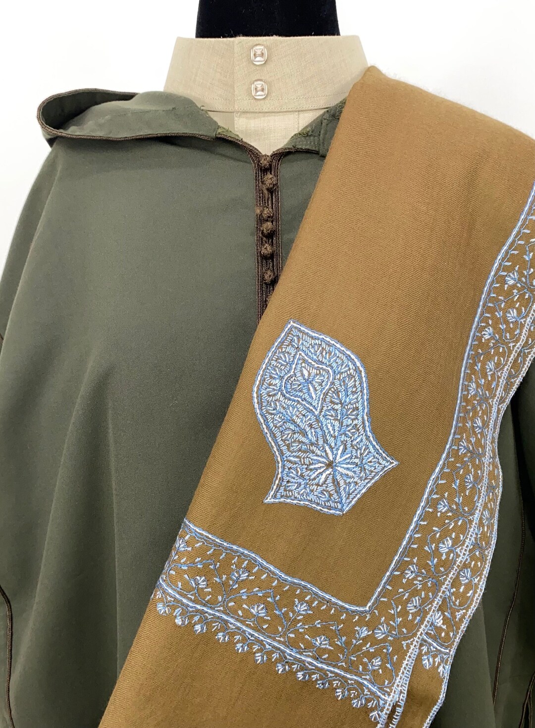 Alawi / Darqawi Sandala Hand Embroidered Wool Shawl - Bronze Brown - Etsy