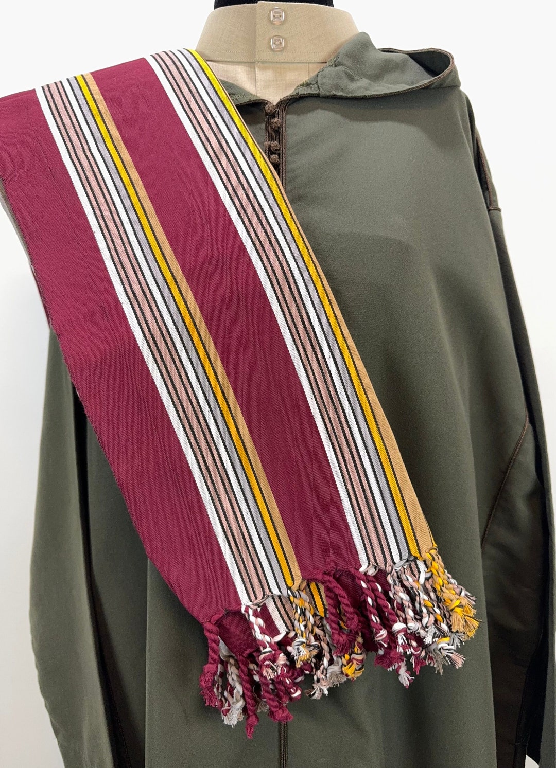 Habirah Yemeni Cotton Shawl - Maroon - Etsy