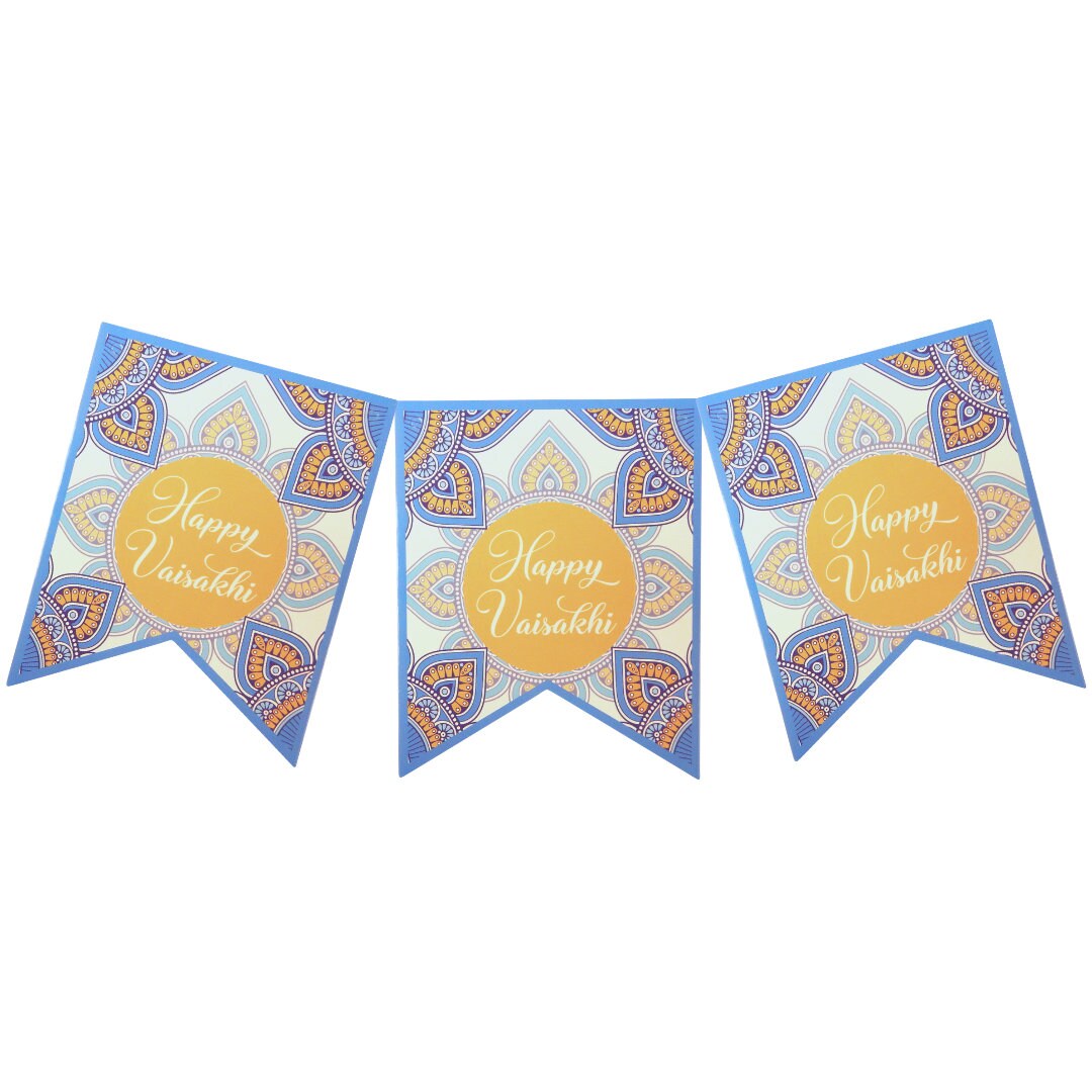 Happy Vaisakhi Party Banner - Blue & Yellow Vaisakhi Gifts Vaisakhi ...