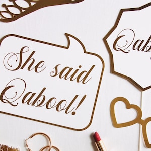 Qabool Wedding Photo Props 15 Pack - Printed & Cut With Sticks Nikah ...