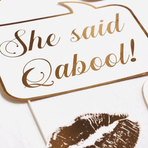 Qabool Wedding Photo Props 15 Pack - Printed & Cut With Sticks Nikah ...