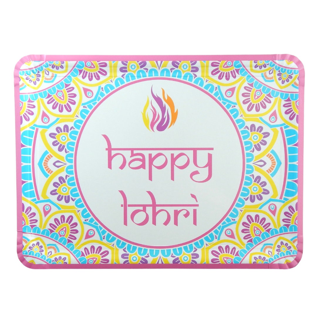 Happy Lohri Serving Trays 3pk Multicolour Lohri Decorations Lohri Gifts ...
