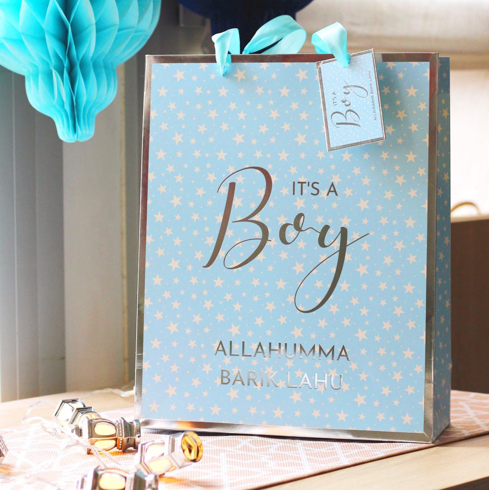 Baby Boy Gift Bag - New Muslim Baby Shower Party Gift Bag for Aqeeqah ...