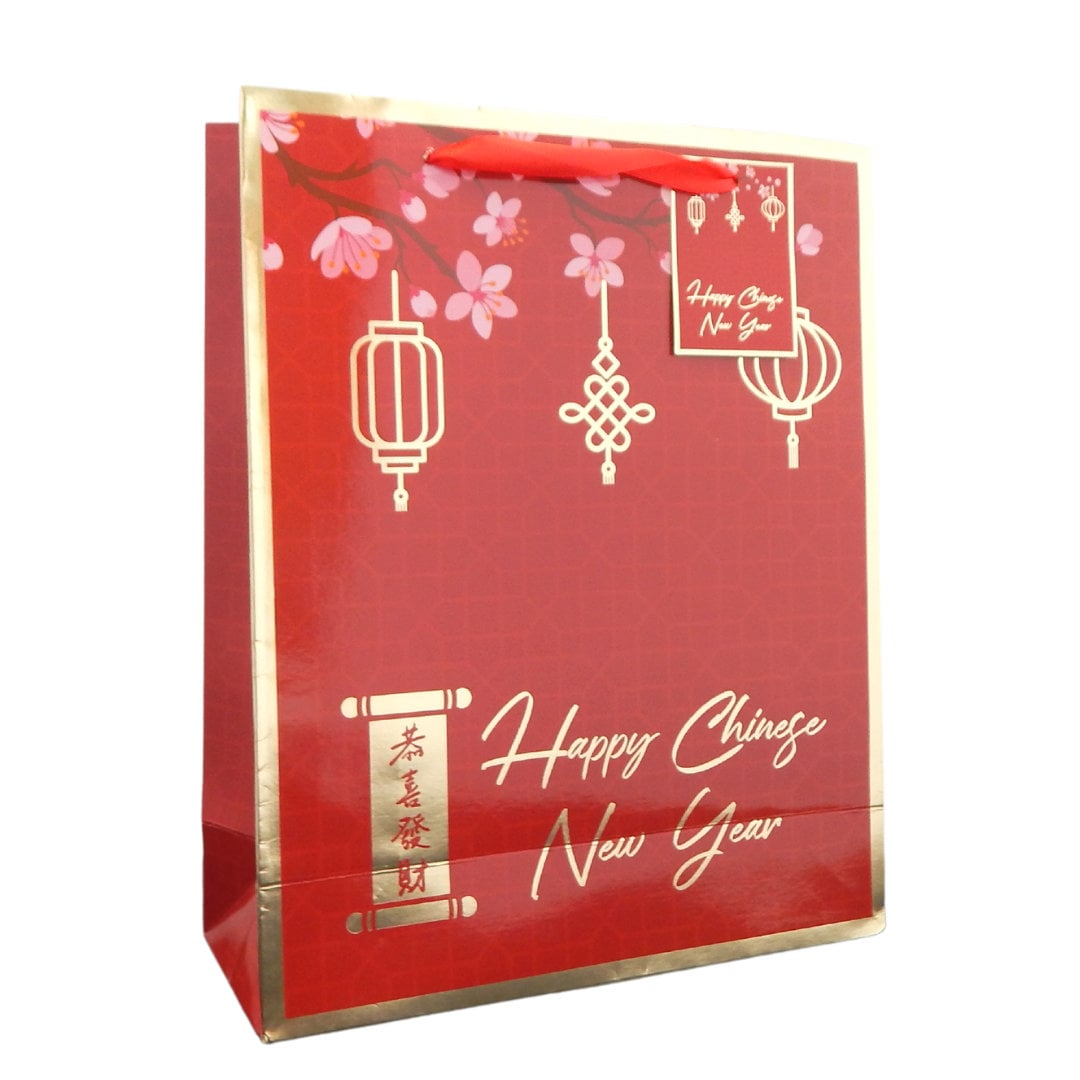 Chinese New Year Gift Bag Red & Gold 3 Pack Lunar New Year CNY Chinese ...