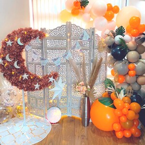 5ft Eid Moon Tree & LED Lights Rose Gold - Large Crescent Moon Tree 3D ...