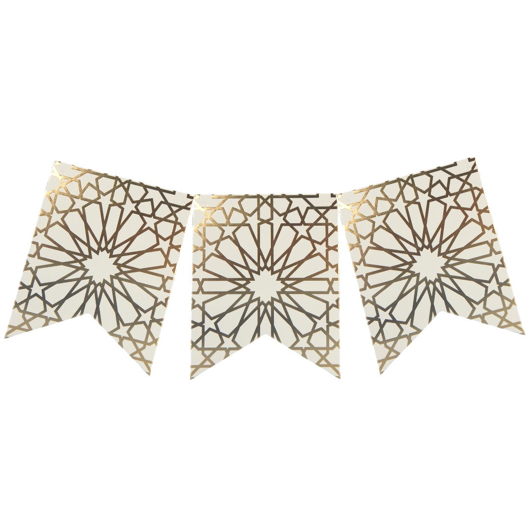 Geo Gold Party Banner - Party Decorations Foiled Party Decor Geometric ...