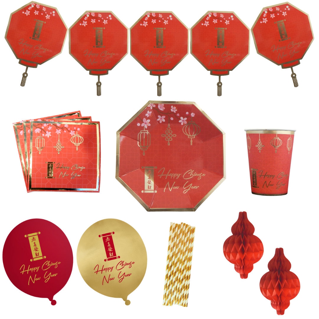 Chinese New Year Party in a Box - Lunar New Year Chinese Decor New Year ...