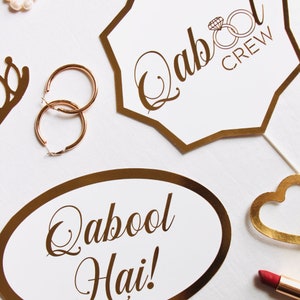 Qabool Wedding Photo Props 15 Pack - Printed & Cut With Sticks Nikah ...