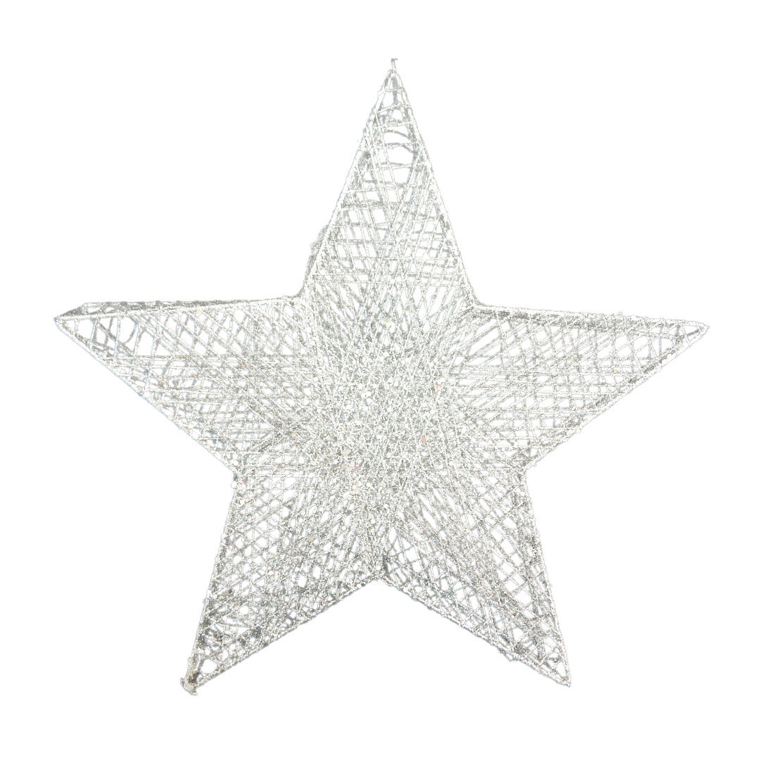 Large Hanging Glitter Star Silver Hanging Star Tree Hanging Ornament ...