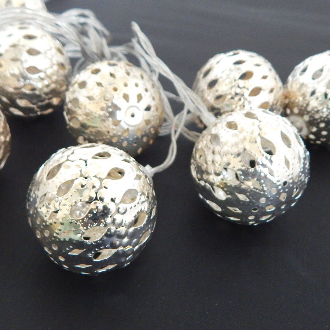 Ball Fairy Lights Silver Ball Light Ball Decoration Fairy Lights - Etsy