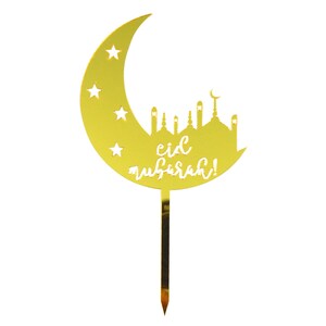 Eid Mubarak Cake Toppers 5pk - Acrylic Eid Toppers Eid Cupcake Toppers ...