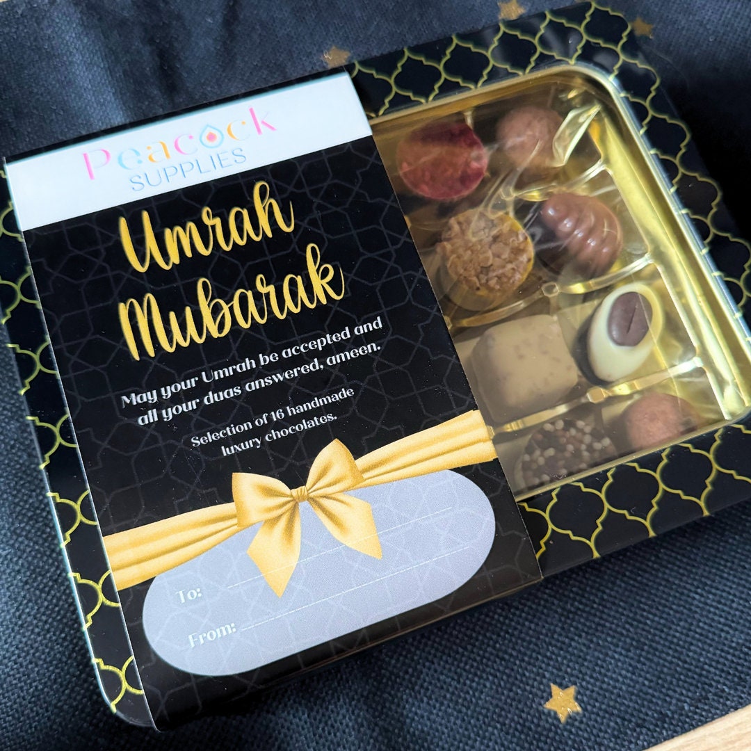 Umrah Luxury Chocolate Selection Gift Tin 16pk - Personalised Gift ...