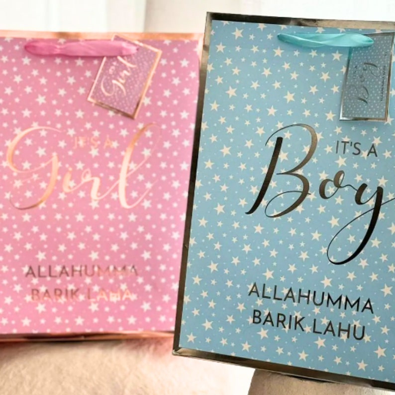 Baby Boy Gift Bag - New Muslim Baby Shower Party Gift Bag for Aqeeqah ...