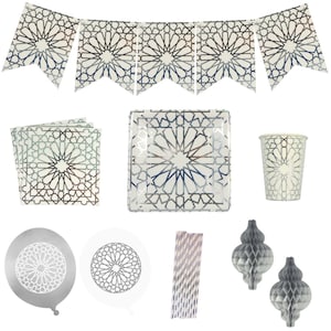 Party in A Box Geo Silver - Party Decorations Foiled Party Decor ...