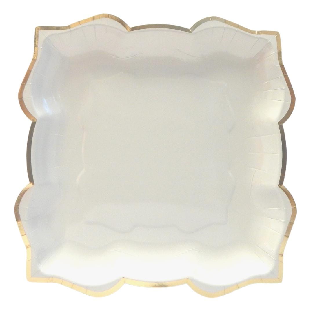 Lotus Large Party Plates 10pk - Snow White Party Tableware Decor ...