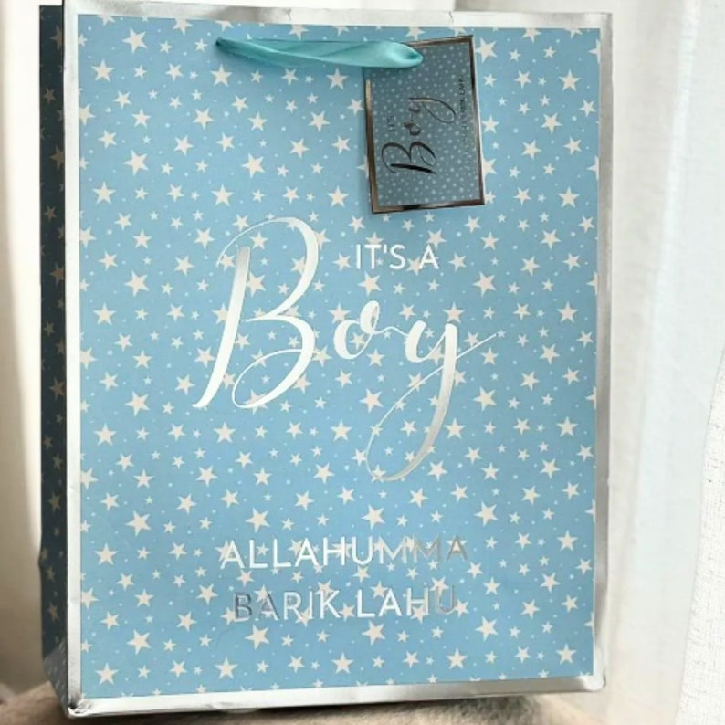 Baby Boy Gift Bag - New Muslim Baby Shower Party Gift Bag for Aqeeqah ...