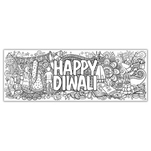 Happy Diwali Giant Colouring Poster Banner - 1.4m Diwali Decorations ...